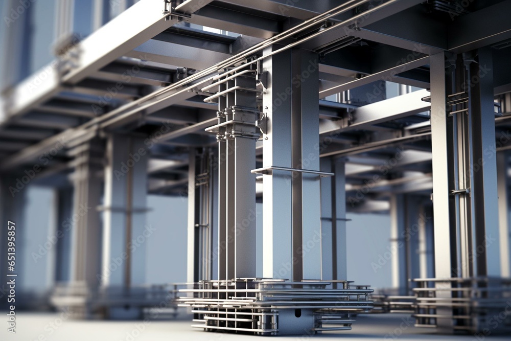 ภาพประกอบสต็อก 3D model of metal structure using building information ...