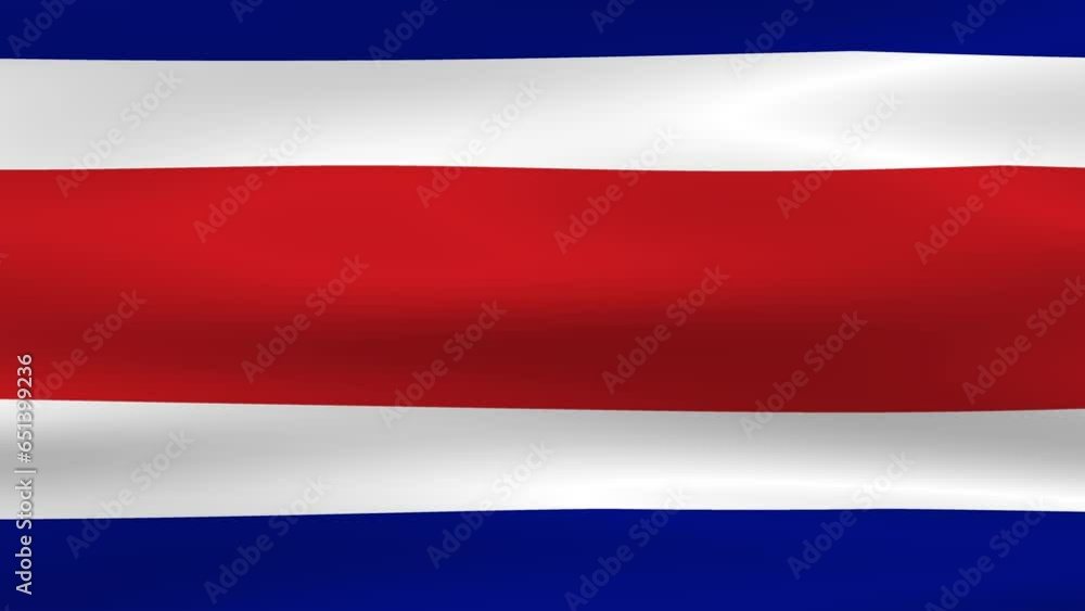 Costa Rica flag smooth waving animation. Wonderful Flag of the Costa ...
