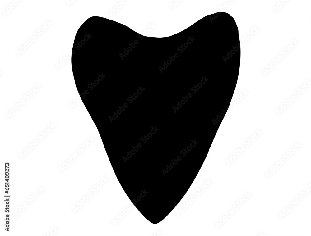 Shark tooth silhouette vector art white background Stock Vector | Adobe ...