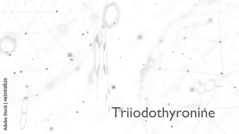 Triiodothyronine ,T3, liothyronine thyroid hormone molecule. Pituitary ...