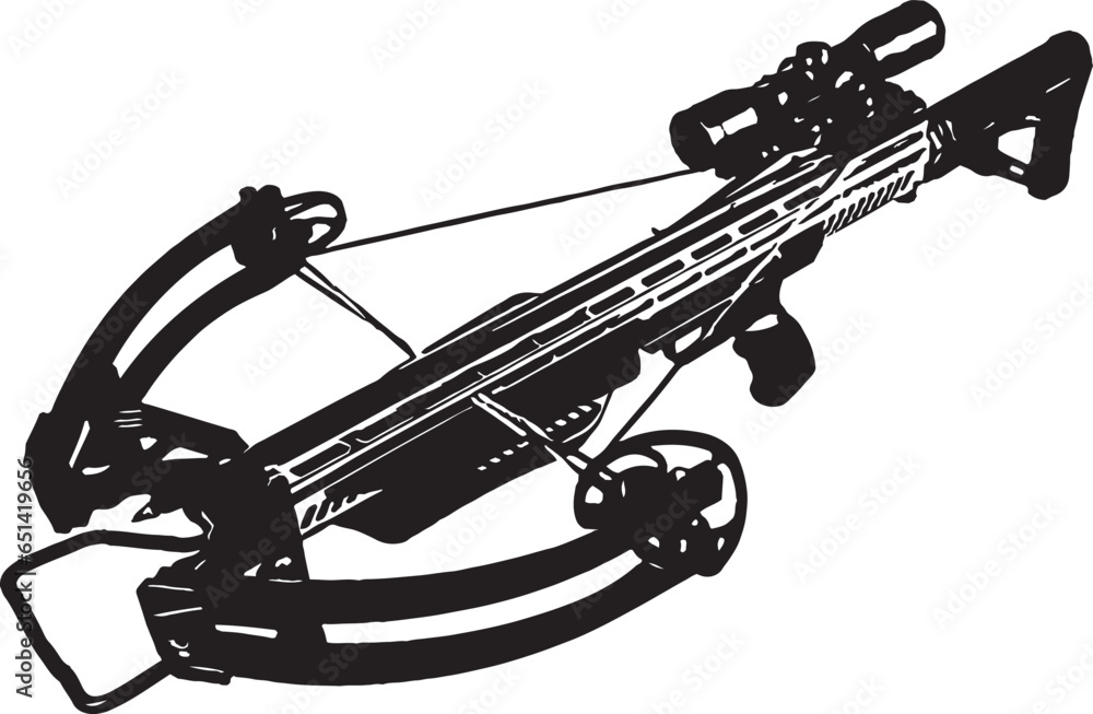 Crossbow Icon Silhouette - Medieval Weapon Vector Graphic, Sport ...