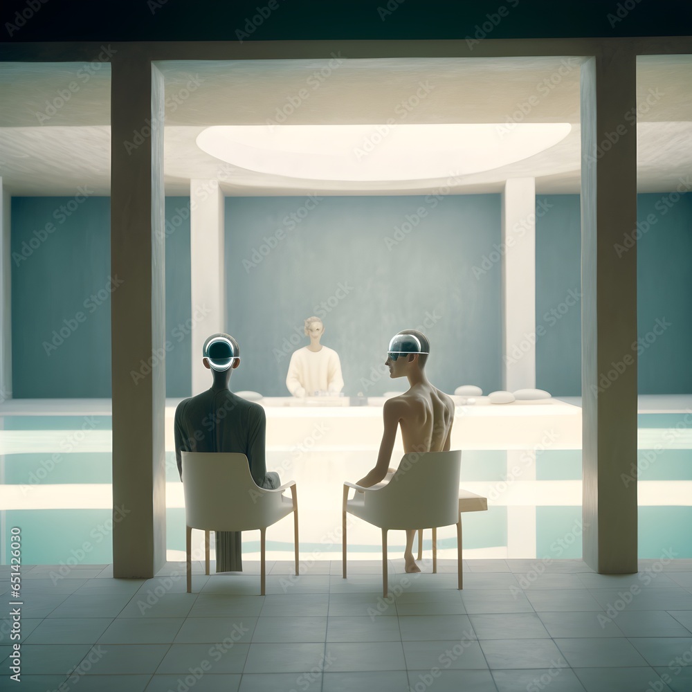 cyborg bros inside thermal resort massage and spa futuristic minimalist ...