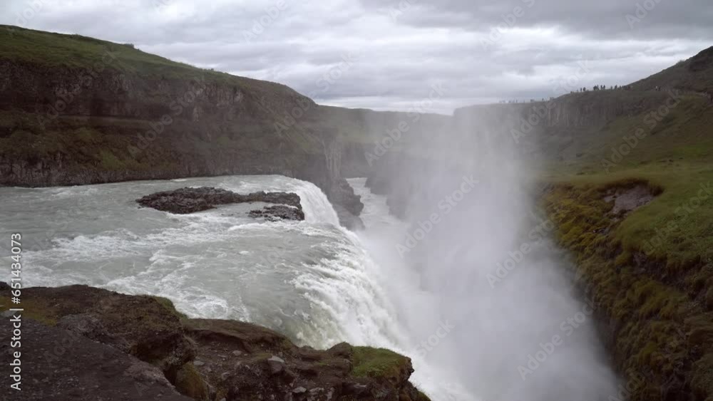 Gullfoss waterfalls in Iceland. Gullfoss Waterfall is a part of the famous Golden Circle Route ...