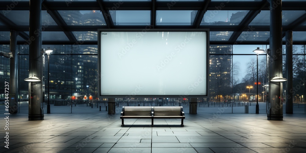 Blank digital signage screen in a public space, ideal for customization ...
