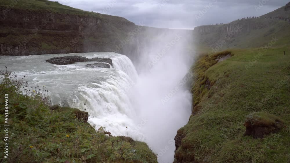 Gullfoss waterfalls in Iceland. Gullfoss Waterfall is a part of the ...
