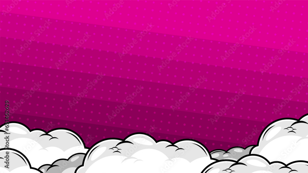 pink gradation comic background with cartoon cloud on bottom page Stock ...