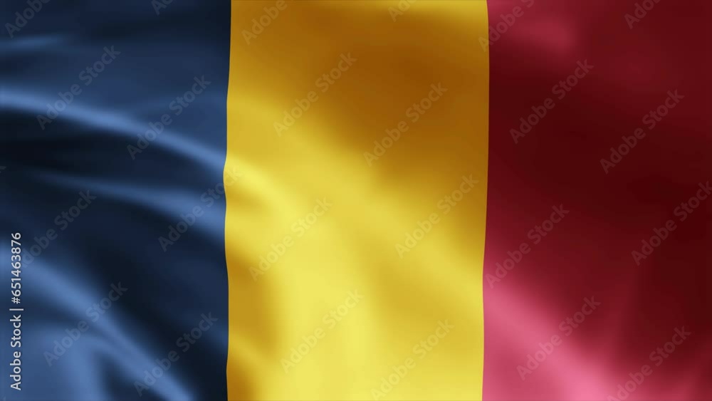 Chad flag is waving 3D animation. Chad flag waving in the wind. National flag of Chad. Flag ...