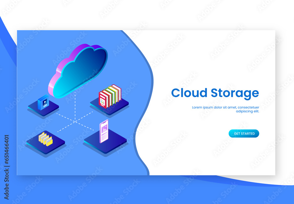 3D Cloud Server Connected with Smartphone, File Folder, Books and Video ...