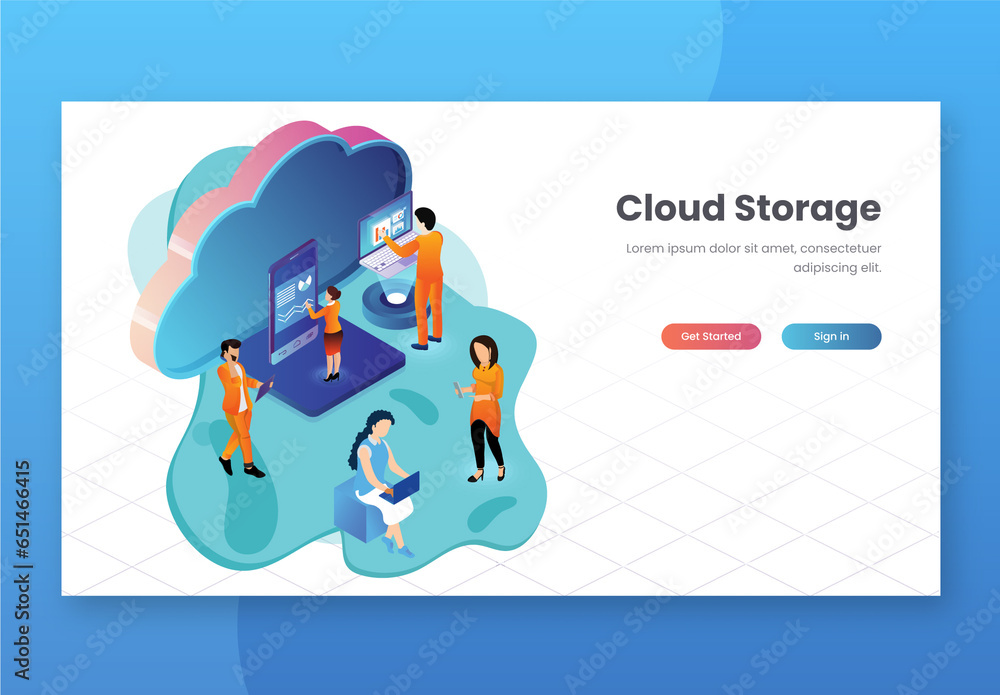Cloud Storage Concept Based Landing Page with Analysts Analysis the ...
