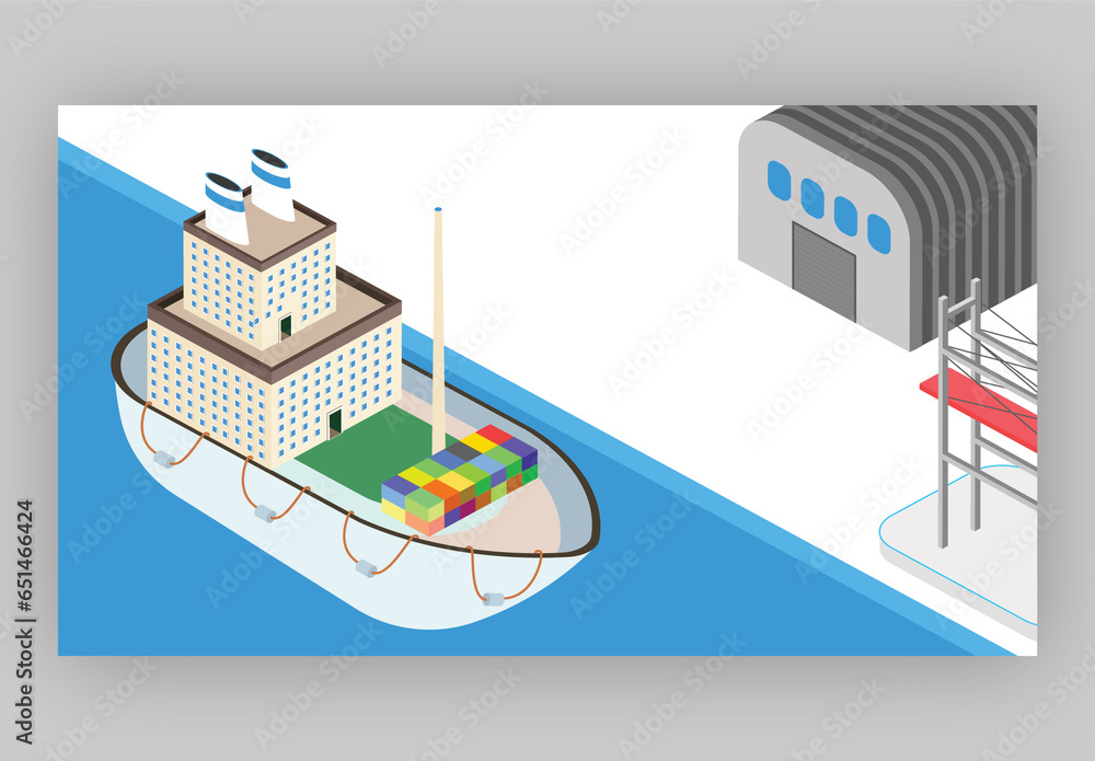 Maritime Shipping Concept Based Web Banner Or Landing Page With Cargo ...