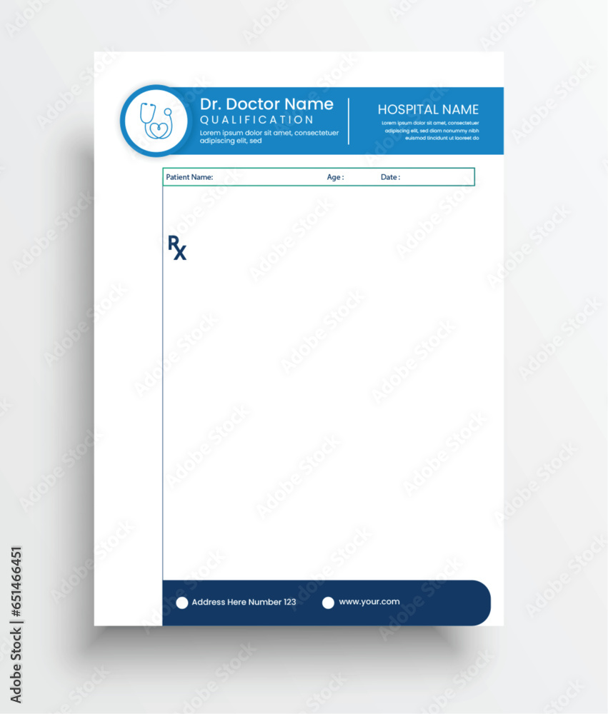 Doctor Medical Prescription Template. Healthcare pad doctors letterhead ...