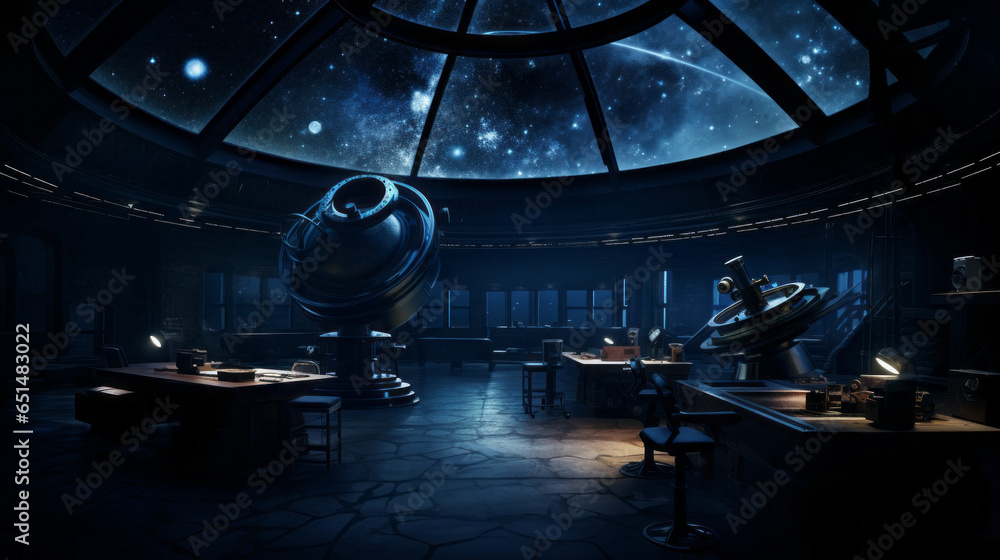 Scandinavian Astronomer's Observatory A room equipped with telescopes ...