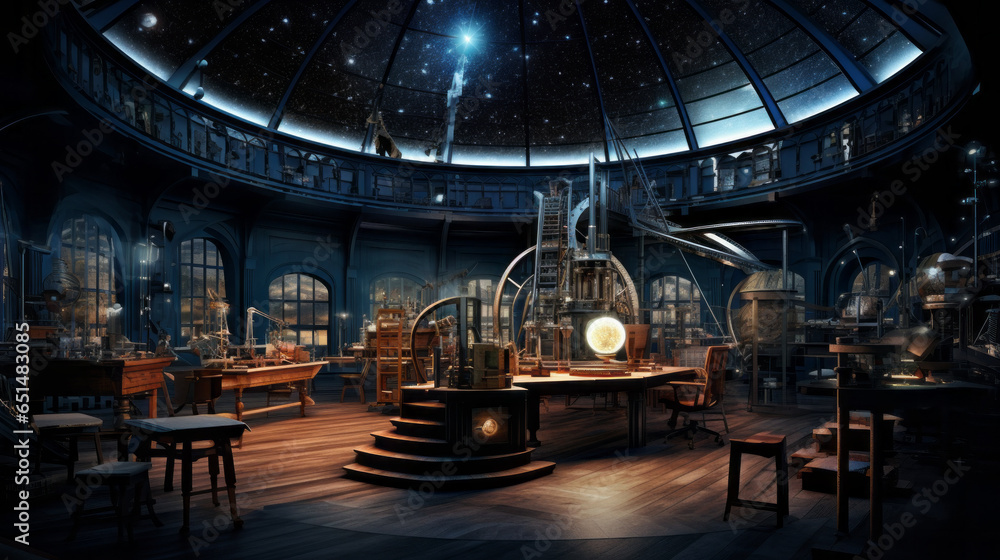Scandinavian Astronomer's Observatory A room equipped with telescopes ...