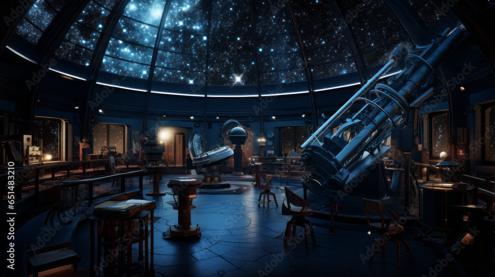Scandinavian Astronomer's Observatory A room equipped with telescopes ...