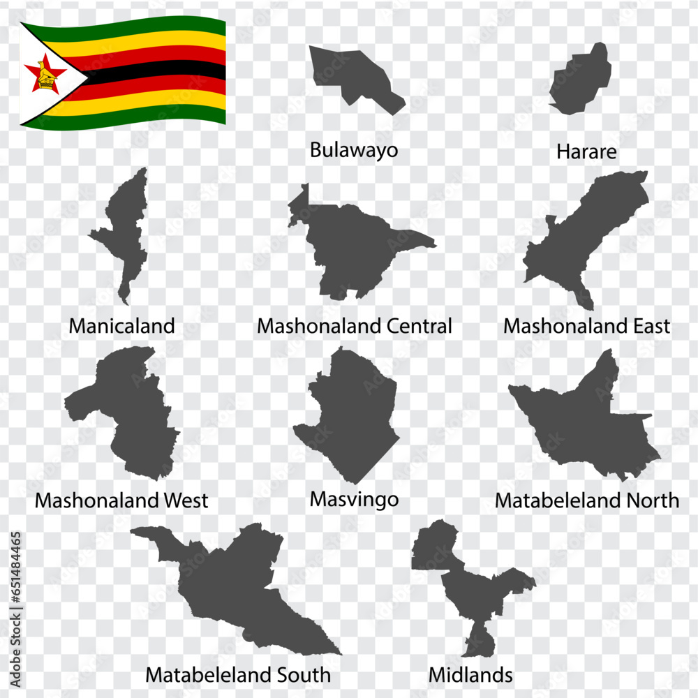 Ten Maps of Zimbabwe - alphabetical order with name. Every single map of Provinces are listed ...