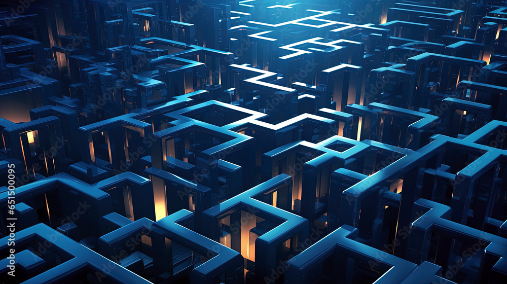 3D blue impossible maze. Abstract wallpaper. Background for a mobile ...