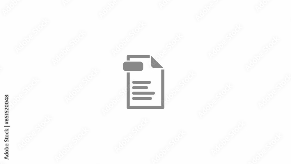 Vidéo Stock Animation of a blank file symbol on white background ...