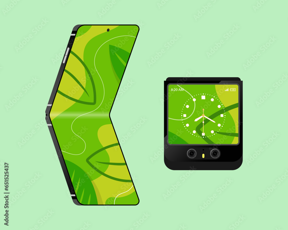 Flip smartphone concept bendable screen Flexible smartphone folds in ...