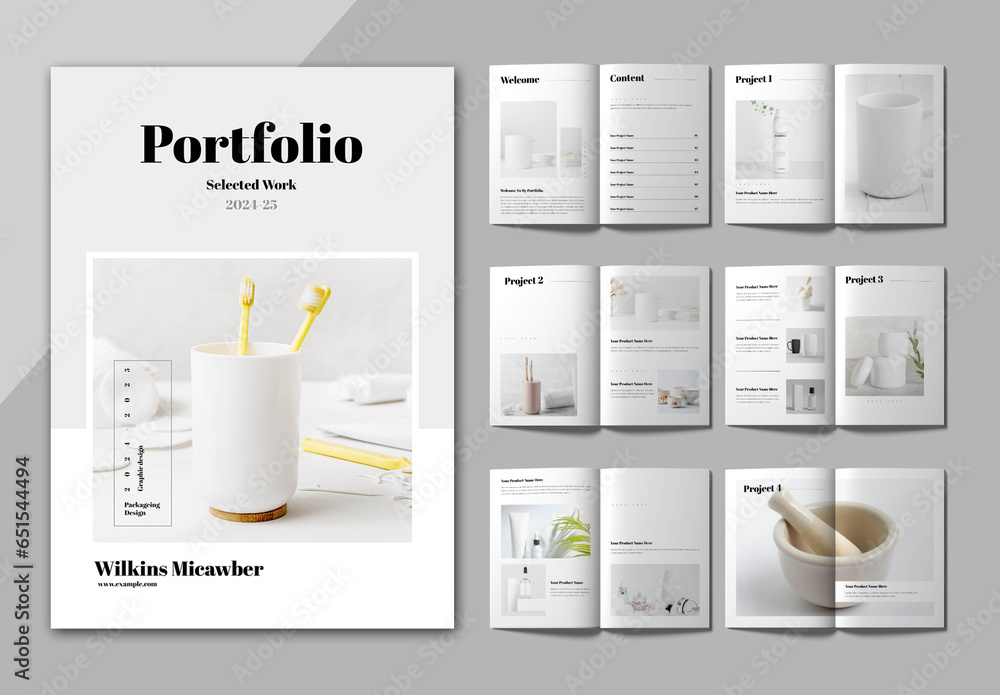 Portfolio Magazine Layout Stock Template | Adobe Stock
