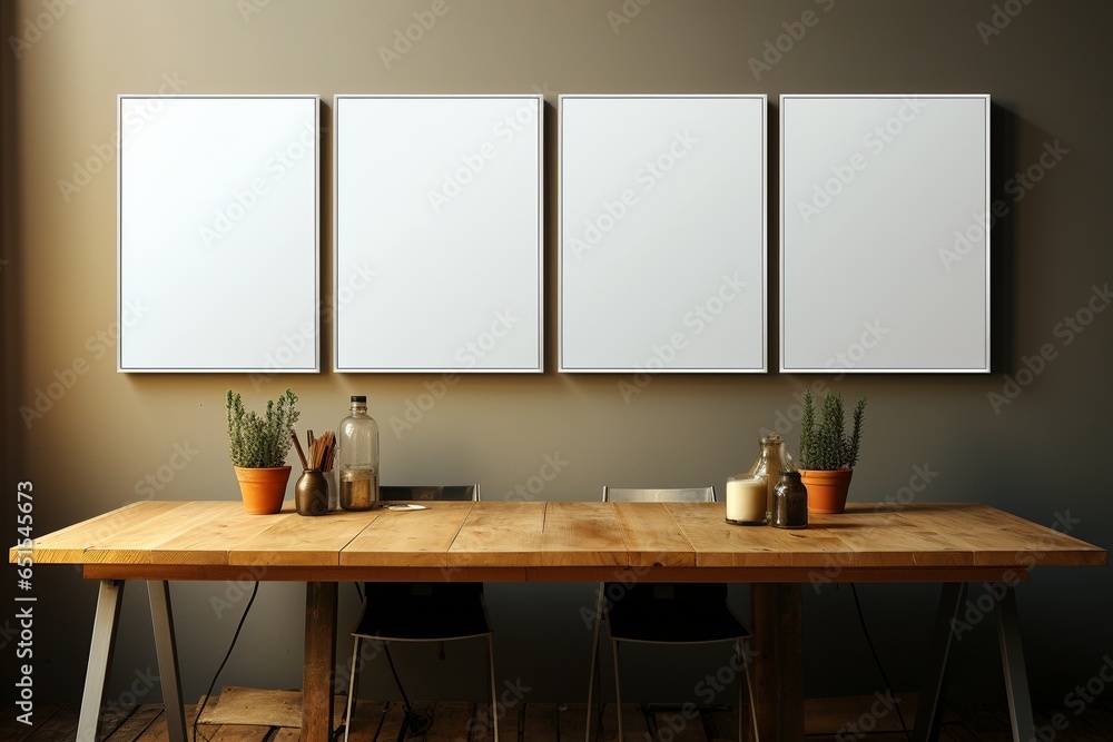 Corporate Proficiency, a Business Background with Four Blank Frames for ...