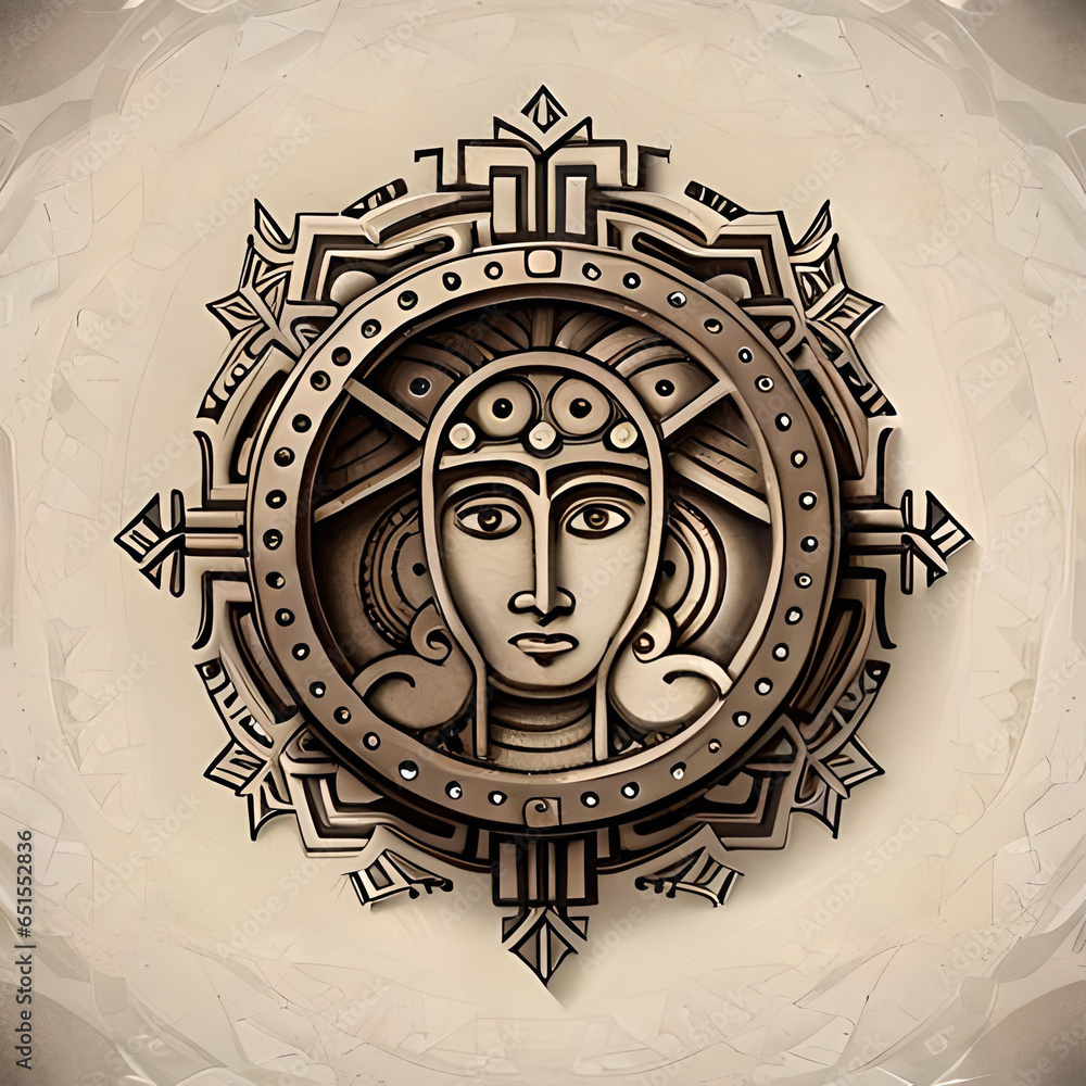 pre colombian style tattoo inspiration , round and circular mayan ...