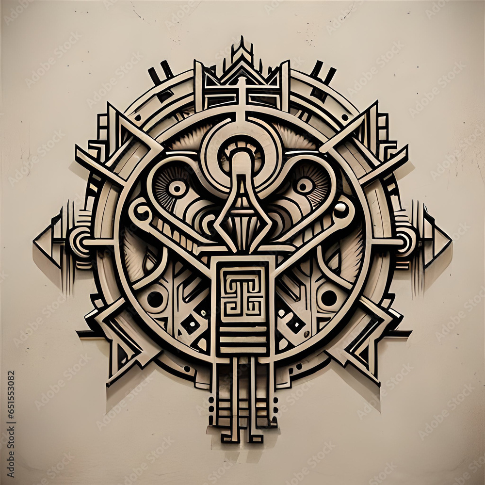 pre colombian style tattoo inspiration , round and circular mayan ...