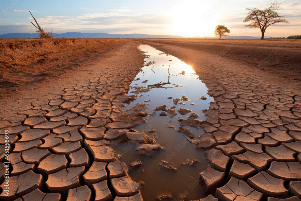 droughts season in a shrinking river during el nino, climate change ...