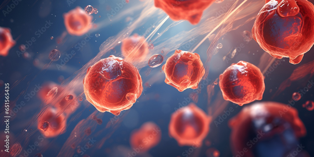 3d illustration sperm and egg cell, ovum. sperm approaching egg cell ...