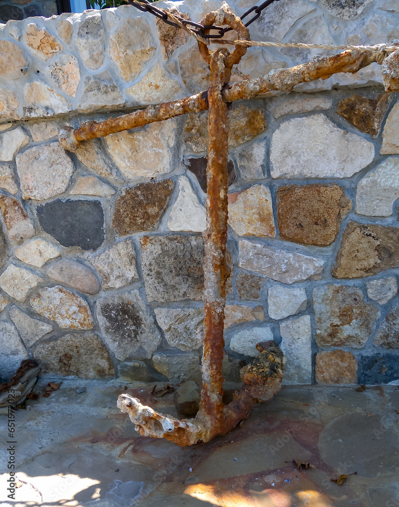 An old iron anchor from the 17th-18th century, recovered from the ...