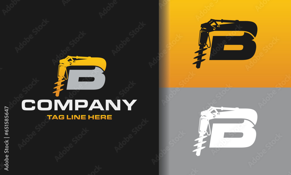 initial letter B logo drill Stock Vector | Adobe Stock