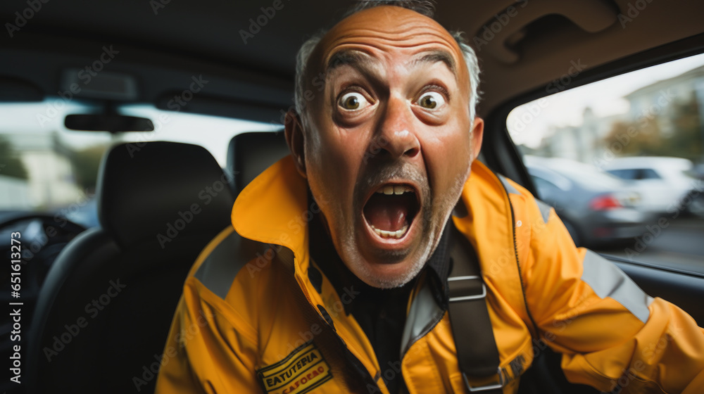 Intriguing image of a confused Dublin taxi driver, his disbelief ...