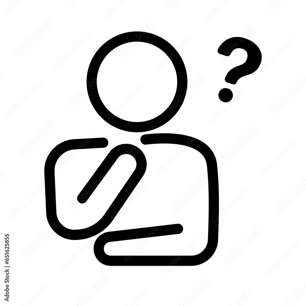 Simple troubled person icon. Questioning person. Vector. Stock Vector ...