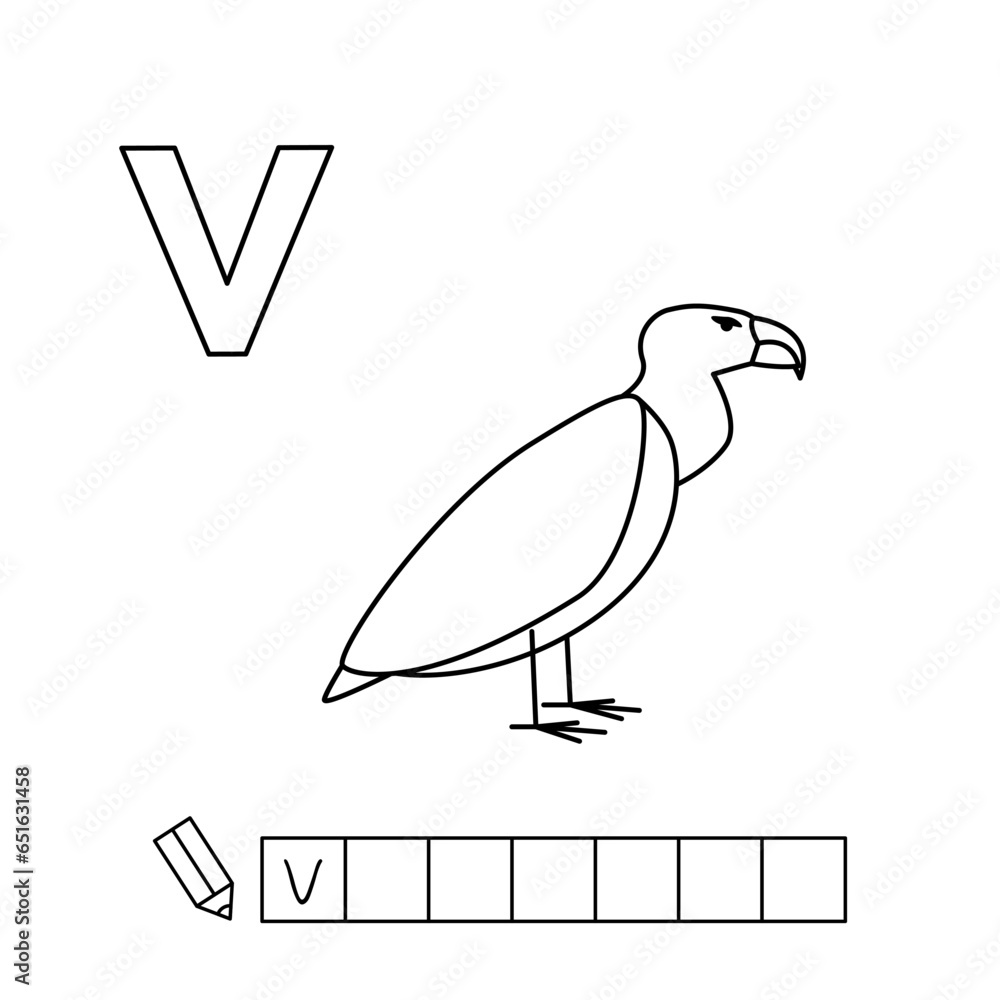 Cartoon vulture coloring pages. Learning game for small children ...