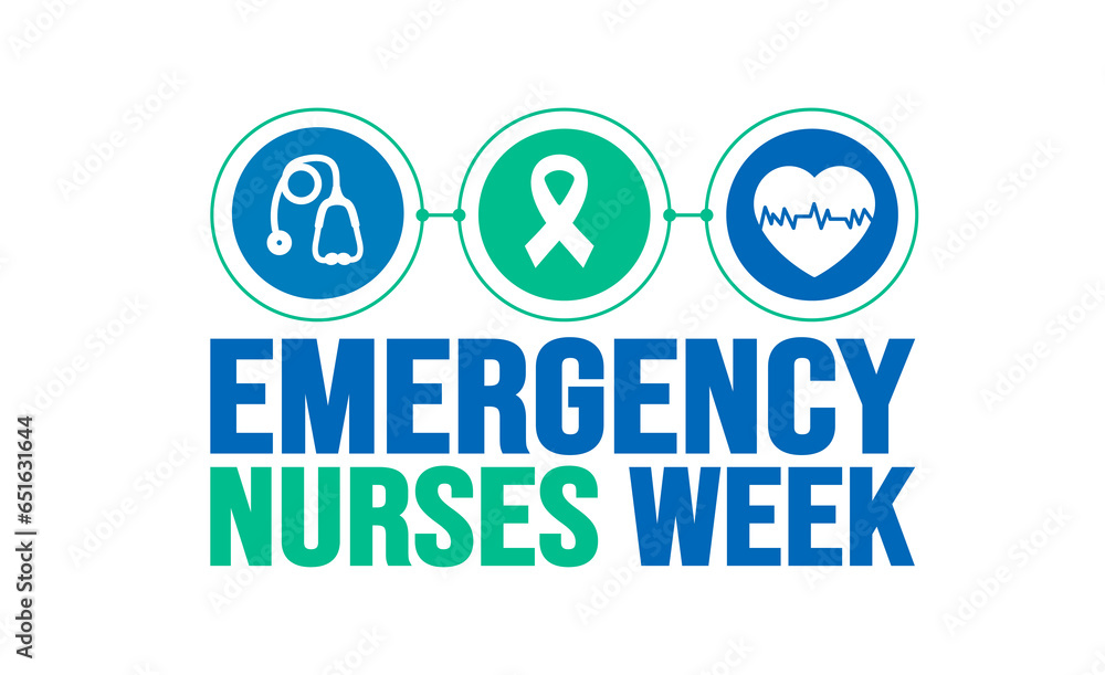 October is Emergency Nurses Week background template. Holiday concept ...
