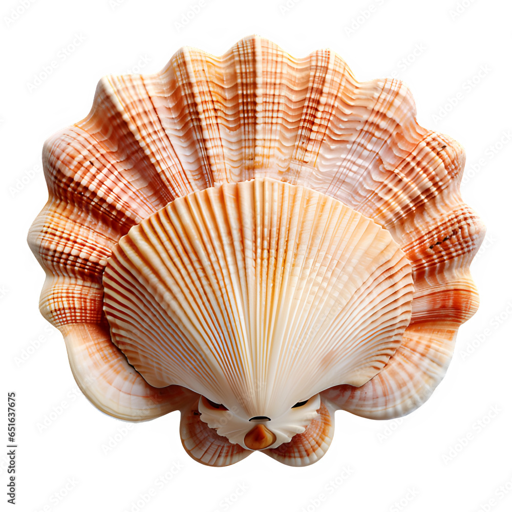 white clam shell isolated on transparent background ,sea shell top view ...