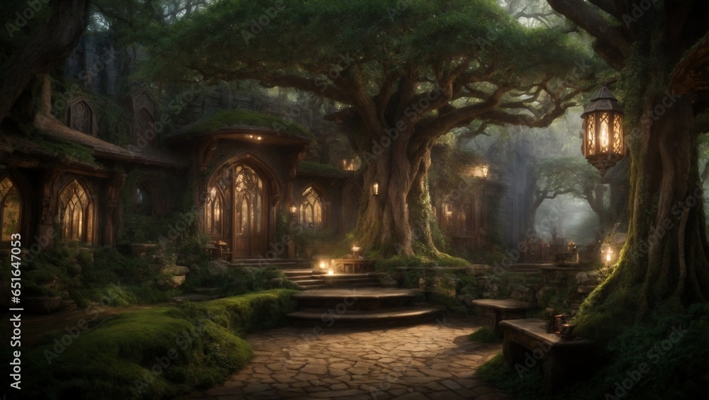 fantasy kingdom . Hidden within an enchanted forest, this Elvish city ...