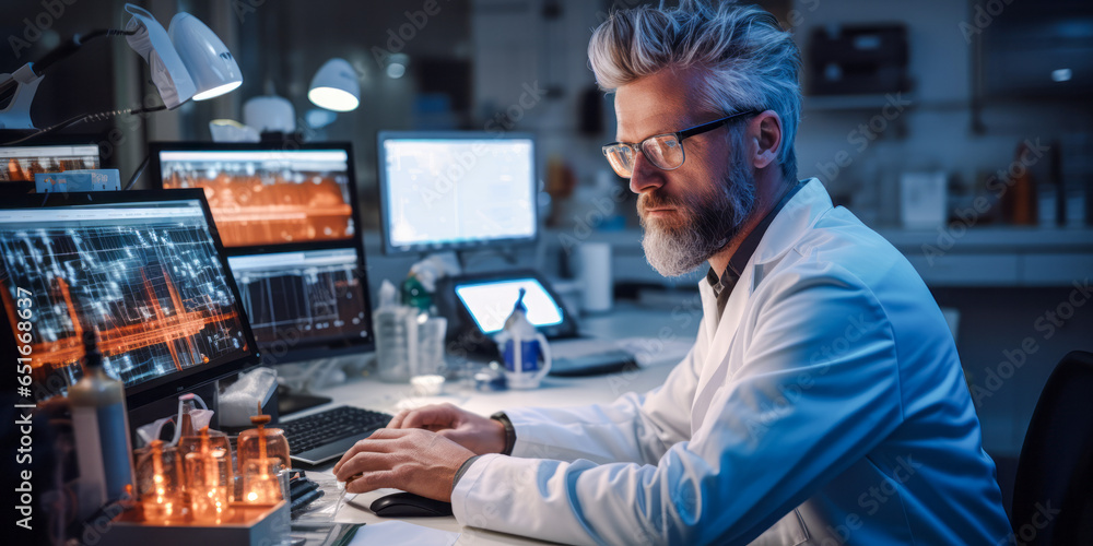 Decoding Life: A Day in the Shoes of a Bioinformatics Expert. Stock ...