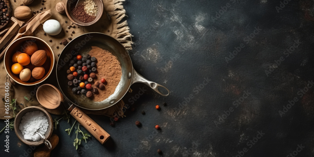 Food Background, Cooking,On the old background.generative ai Stock ...