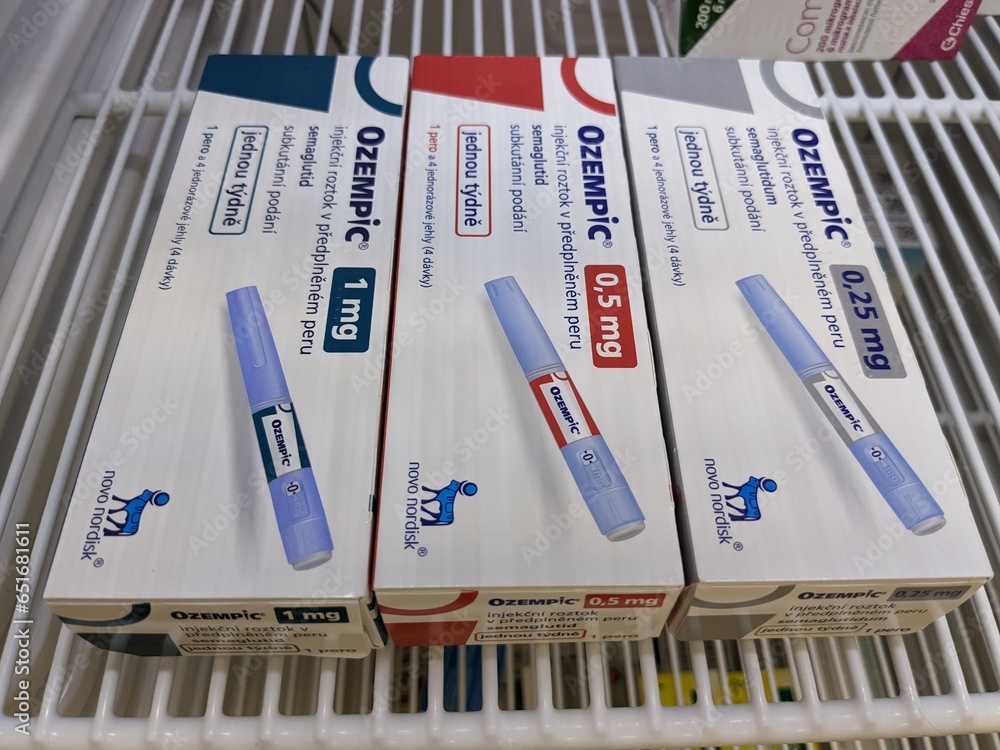 Prague,Czech republic- June 22 2024: Ozempic box. Czech version of ...