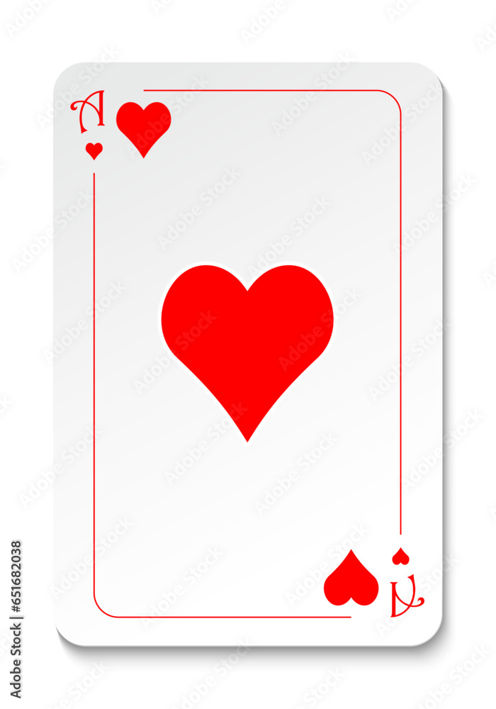 Ace of hearts. Strict simple playing card design. Vector illustration ...