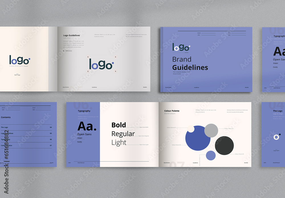 Modern Branding Style Guide Layout Stock Template | Adobe Stock