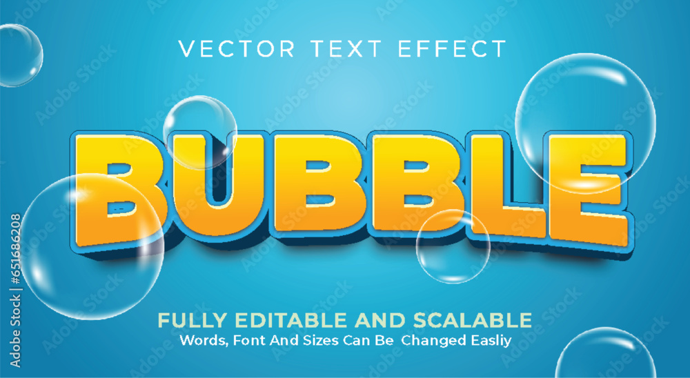 text effect bubble, text effect bubble ilustration blue yellow, text ...