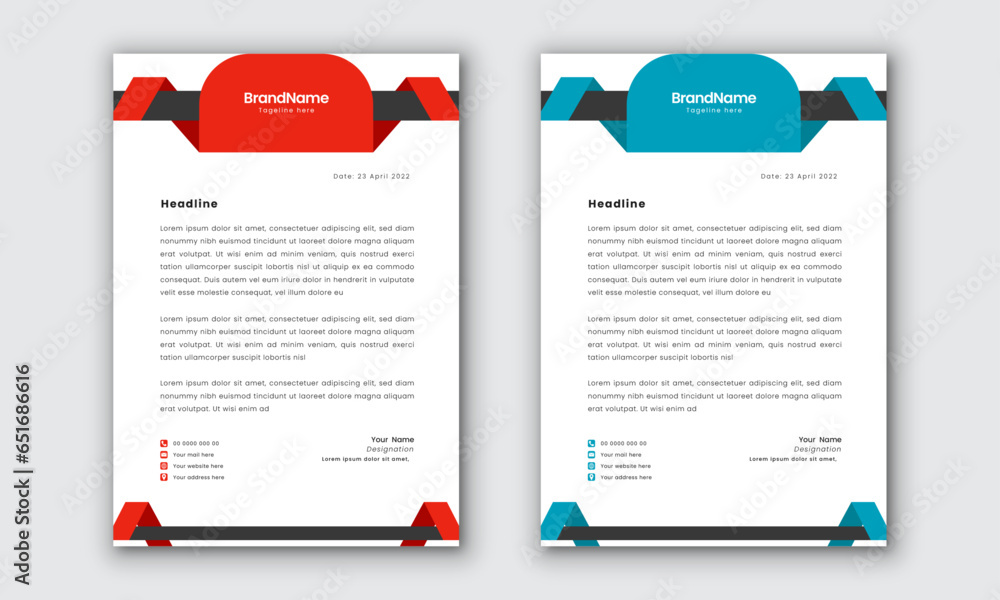 Professional corporate company business letterhead template design in ...