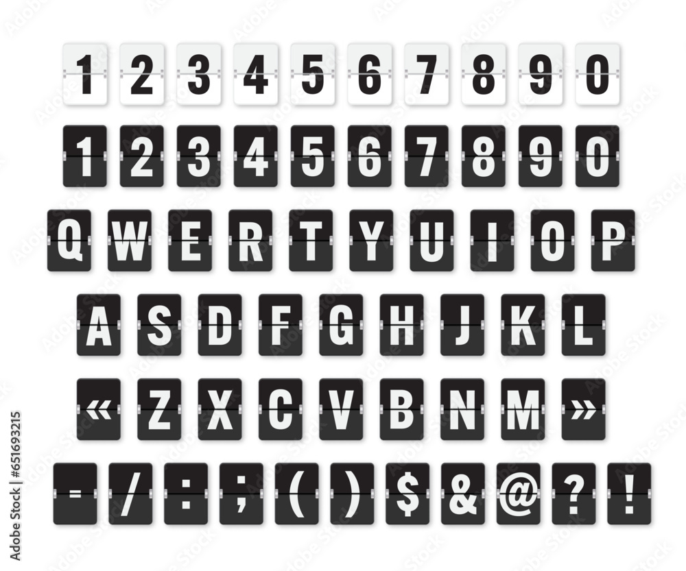 Airport board font. Realistic flip score board airport template ...