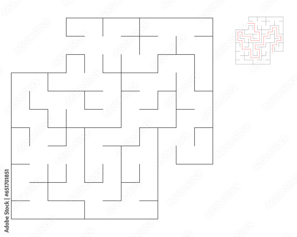 Square maze, logic game with labyrinths. maze game. A maze with answers ...