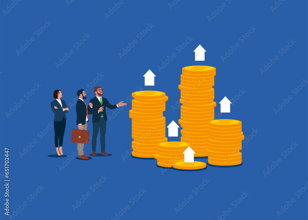 Hand businessman collects pyramid of cubic stack with with white arrow ...