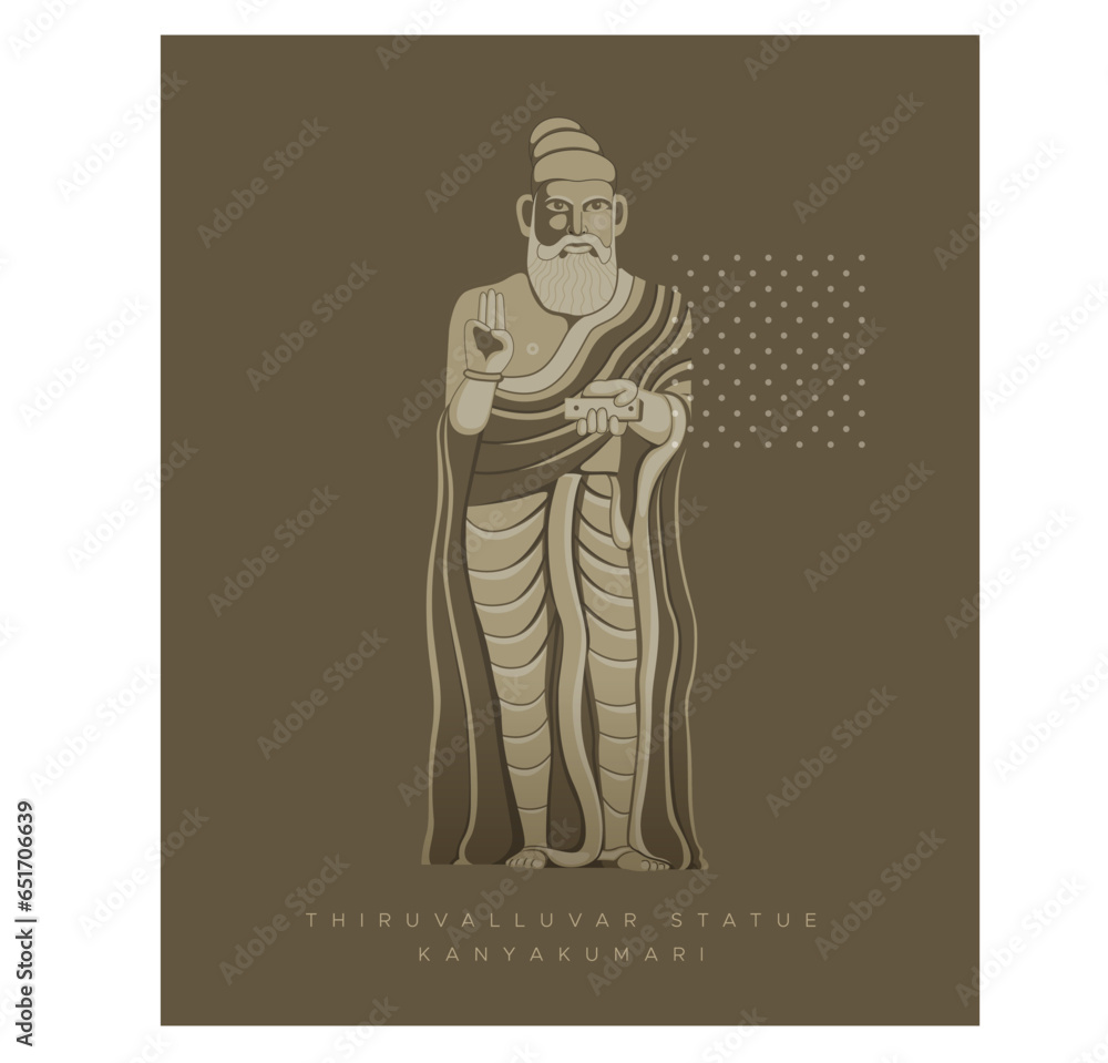 Thiruvalluvar Statue - Kanyakumari - Stock Icon Stock Vector | Adobe Stock
