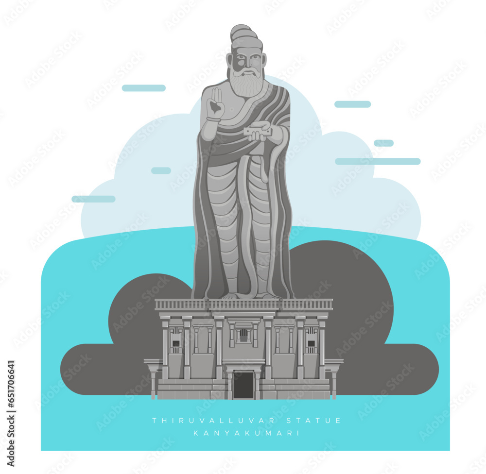 Thiruvalluvar Statue - Kanyakumari - Stock Icon Stock Vector | Adobe Stock