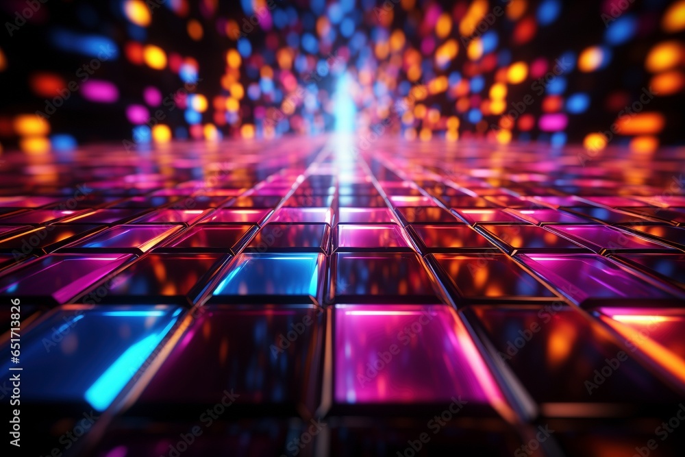 Luminous Neon Gridscape, a Stylish Background Texture with Electric ...