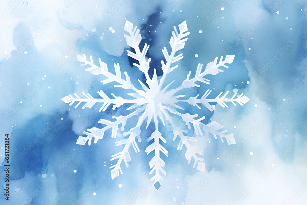 Blue winter watercolor background Stock Illustration | Adobe Stock